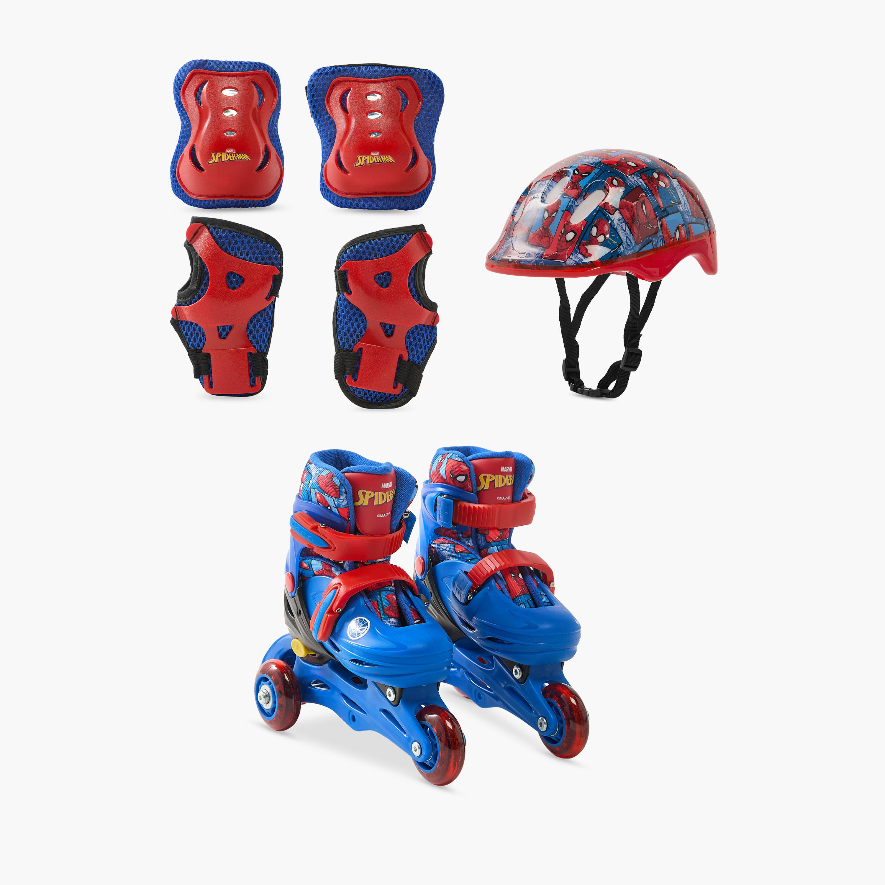 Shop Disney Spider-Man Print Inline Skates with Helmet and Protection ...