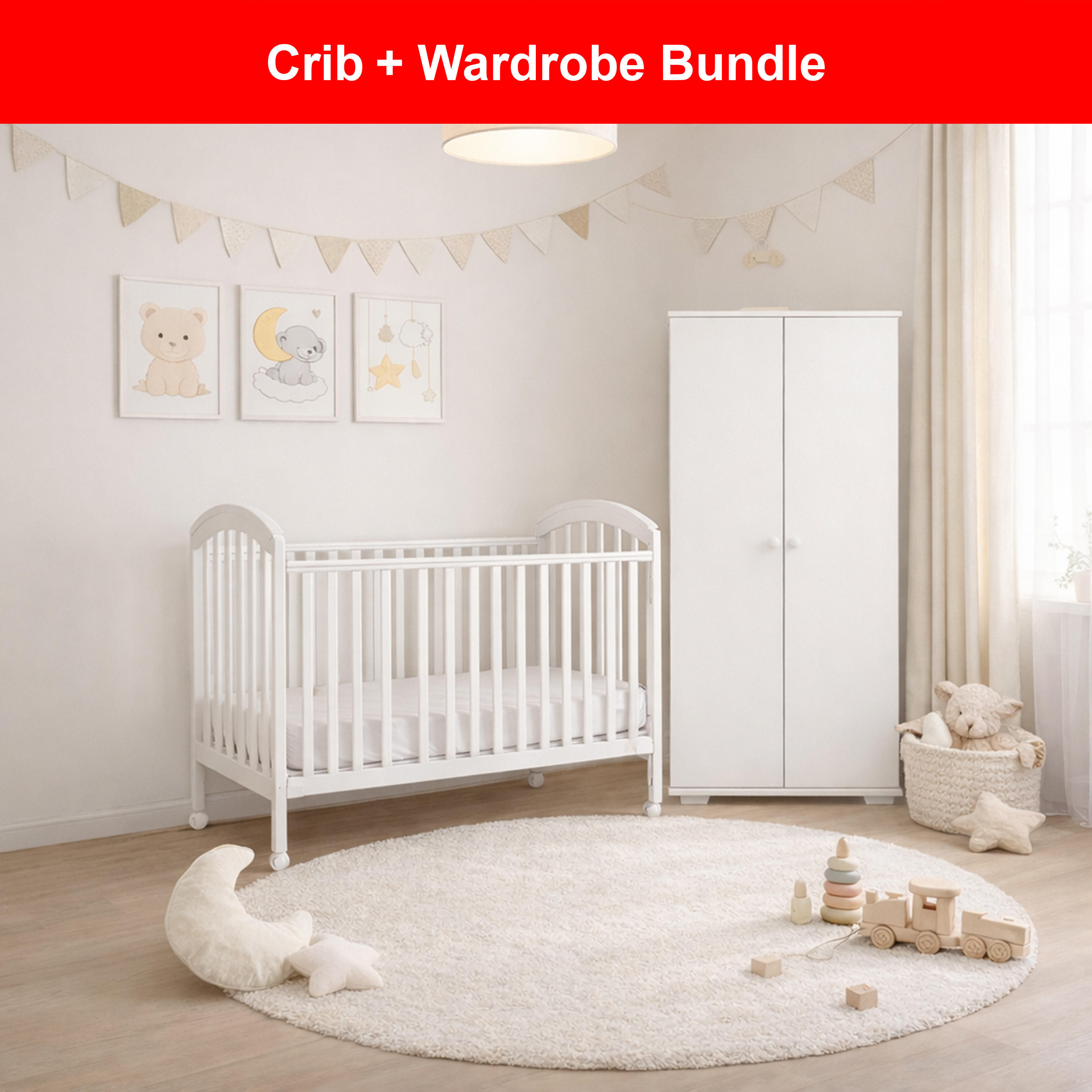 Shop Juniors Capri Crib with Universal Wardrobe Online | Centrepoint Saudi